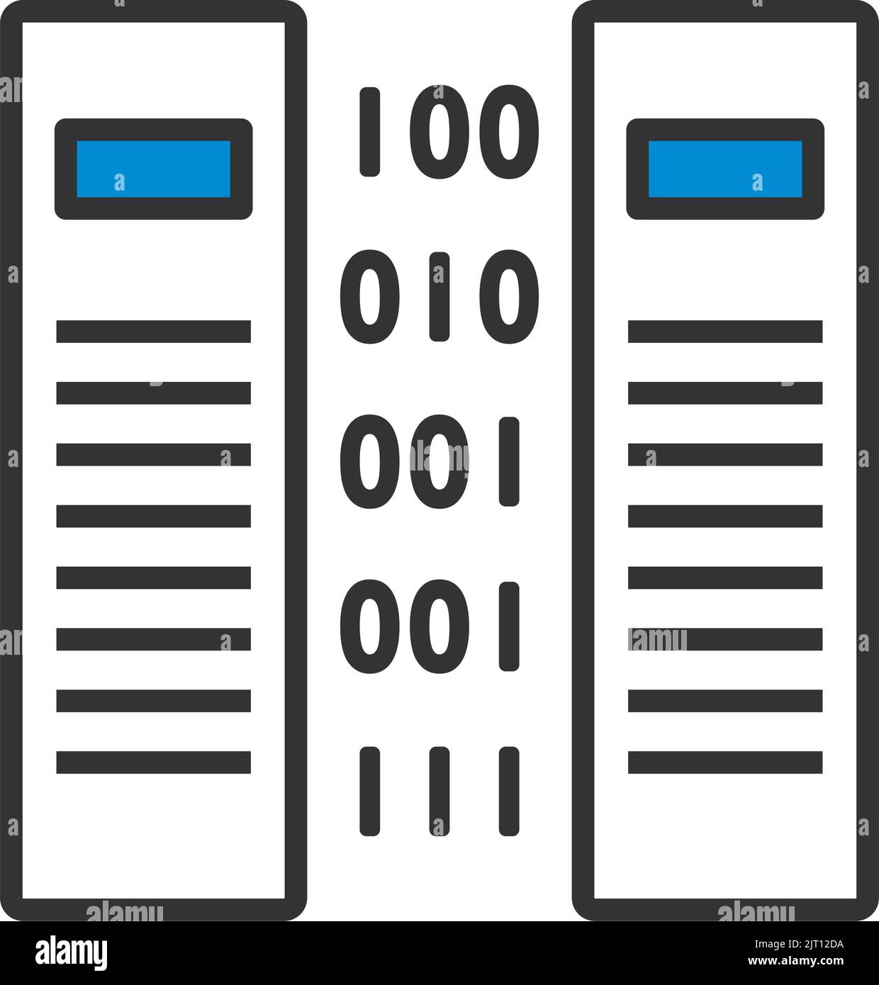 Server Icon. Editable Bold Outline With Color Fill Design. Vector ...