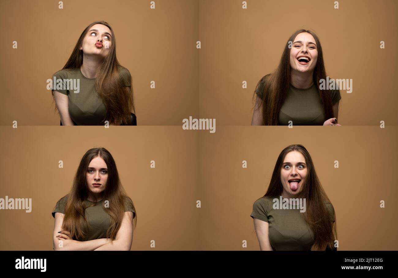 Set of young woman's portraits with different emotions Stock Photo - Alamy Set of young woman's portraits with different emotions Stock Photo - Alamy