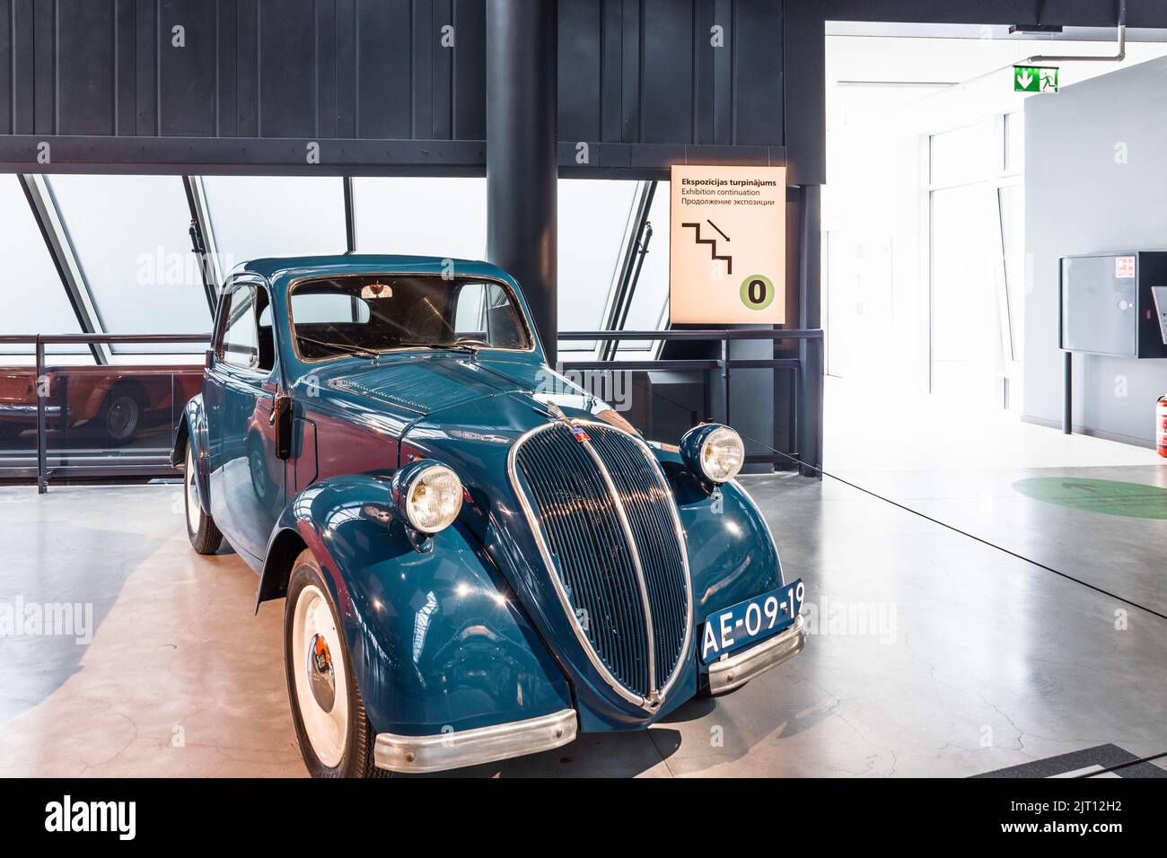 Simca 5 - Classic retro car. Riga motor museum. Riga, Latvia, 17 August ...