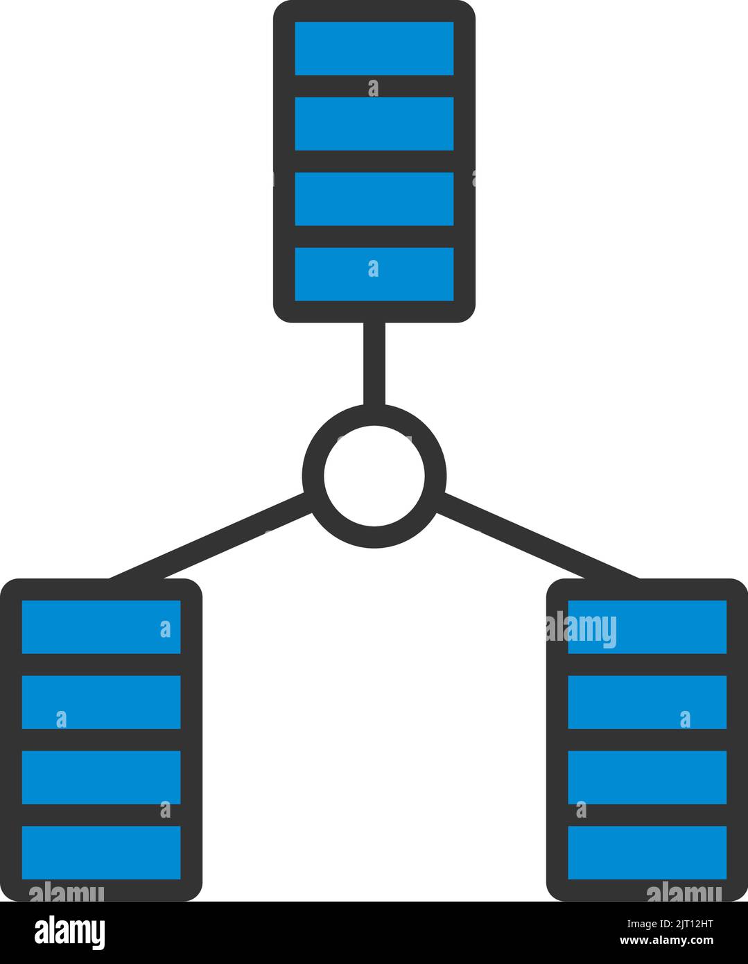 Database Icon. Editable Bold Outline With Color Fill Design. Vector ...