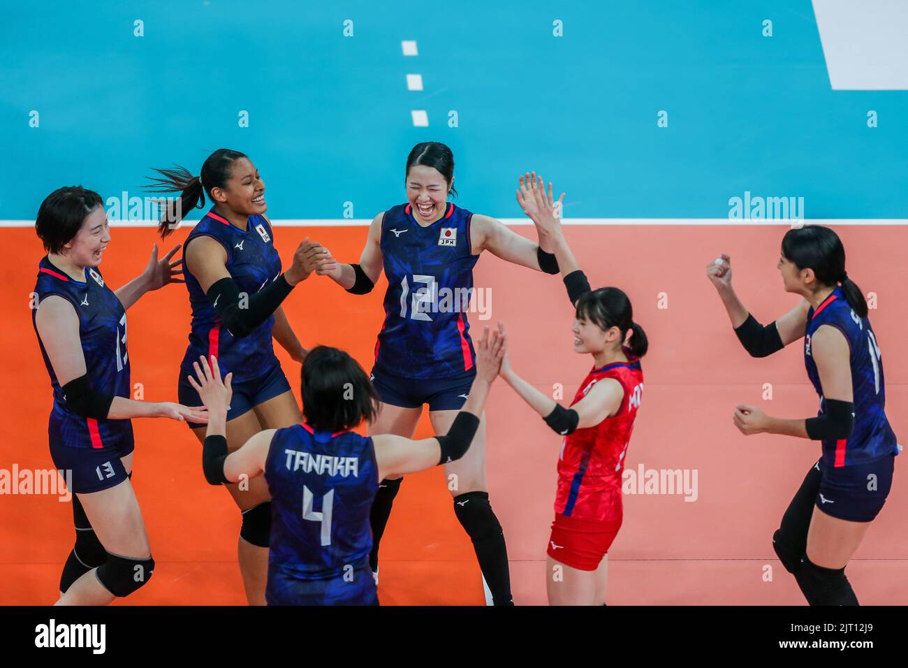 Pasig City, Philippines. 27th Aug, 2022. Players from Japan celebrate ...