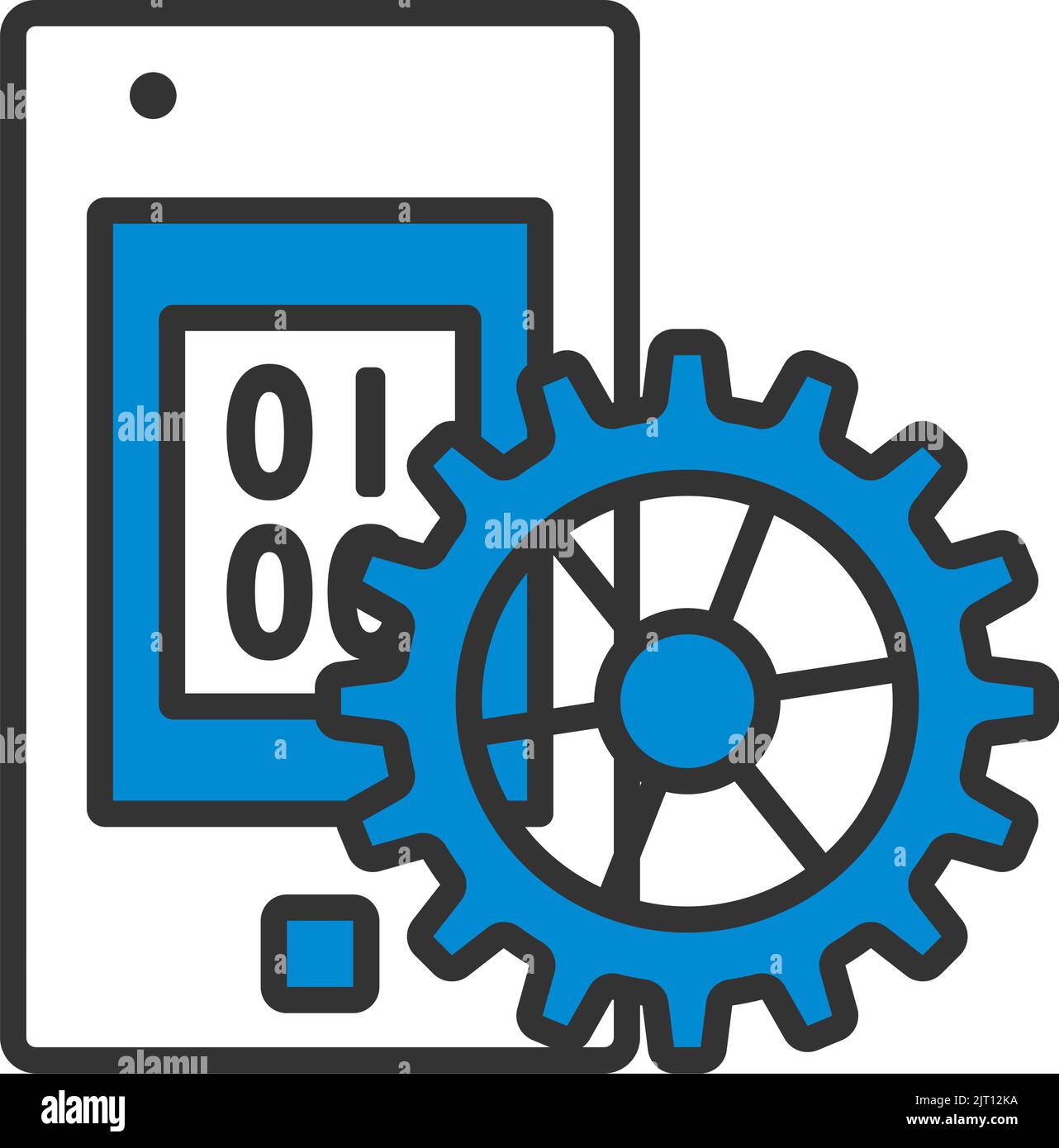 Mobile Development Icon. Editable Bold Outline With Color Fill Design ...