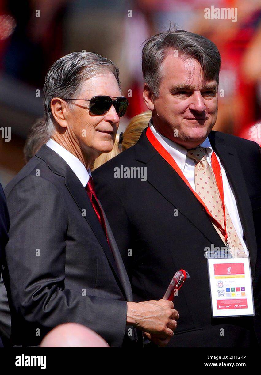 Liverpool owner John Henry (left) and Paul English ahead of the Premier ...