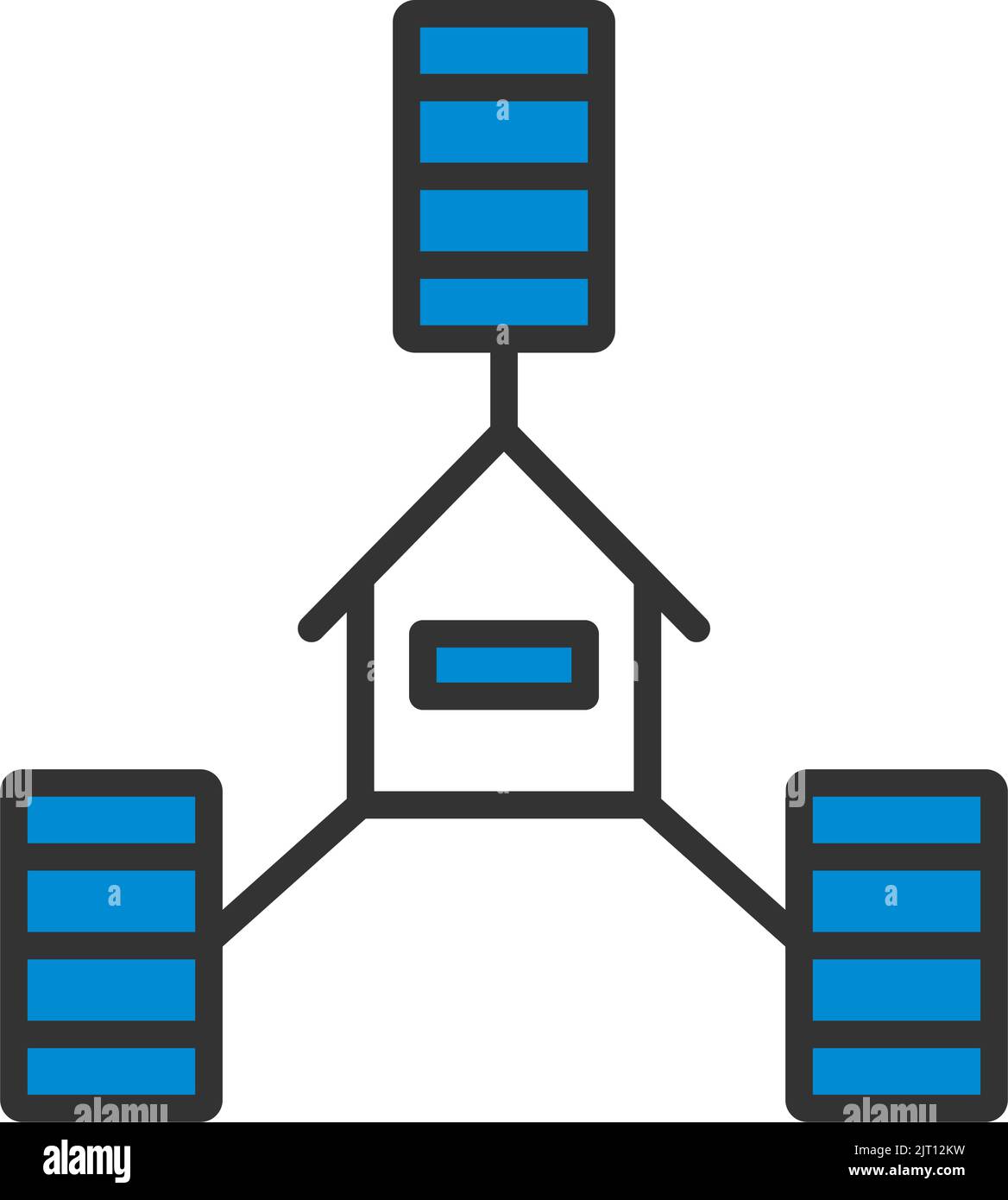 Datacenter Icon Editable Bold Outline With Color Fill Design Vector