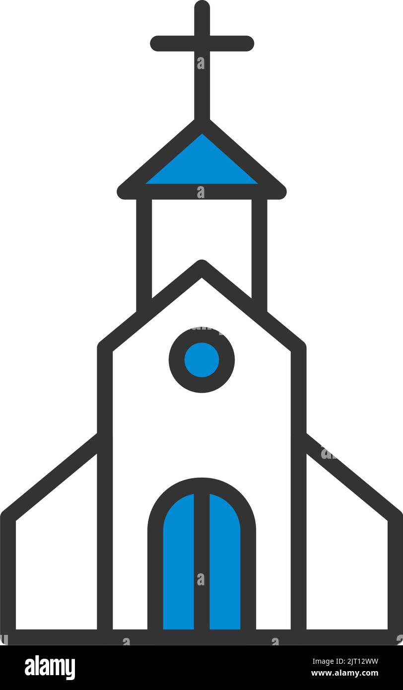 Church Icon. Editable Bold Outline With Color Fill Design. Vector ...
