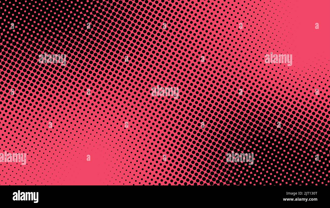 Abstract dotted halftone style on pink background. Vector illustration ...