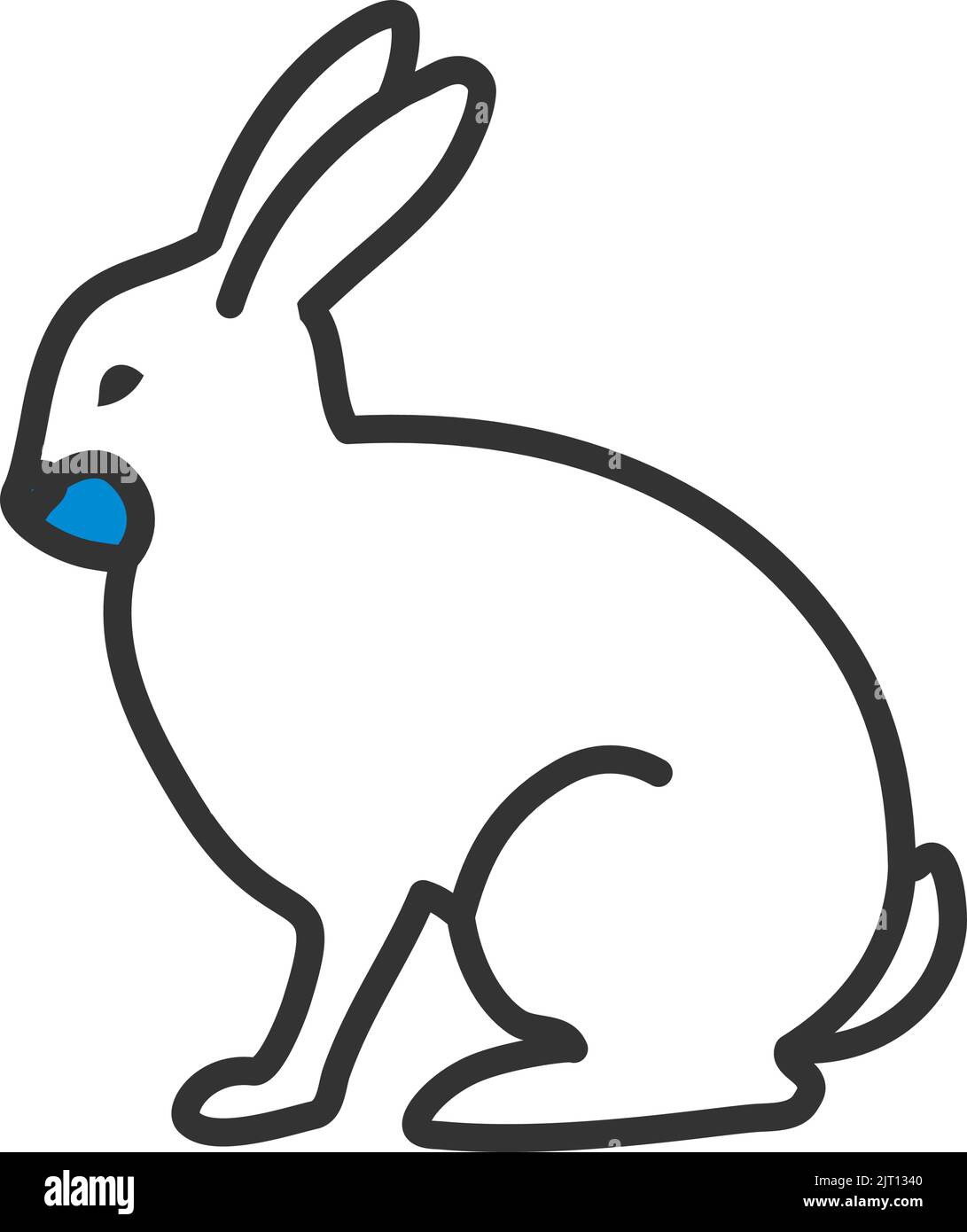 Easter Rabbit Icon. Editable Bold Outline With Color Fill Design ...