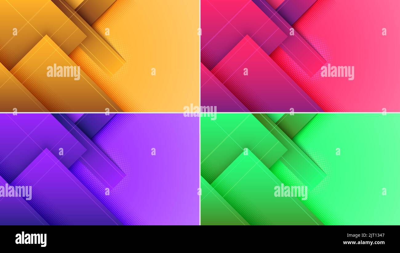Set of banner template design background abstract yellow, pink, purple ...