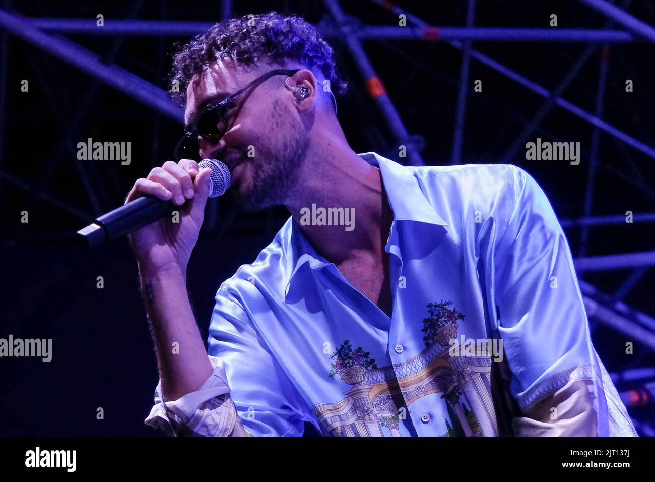 Modena, Italy. 26th Aug, 2022. The italian singer Carl Brave alias as ...