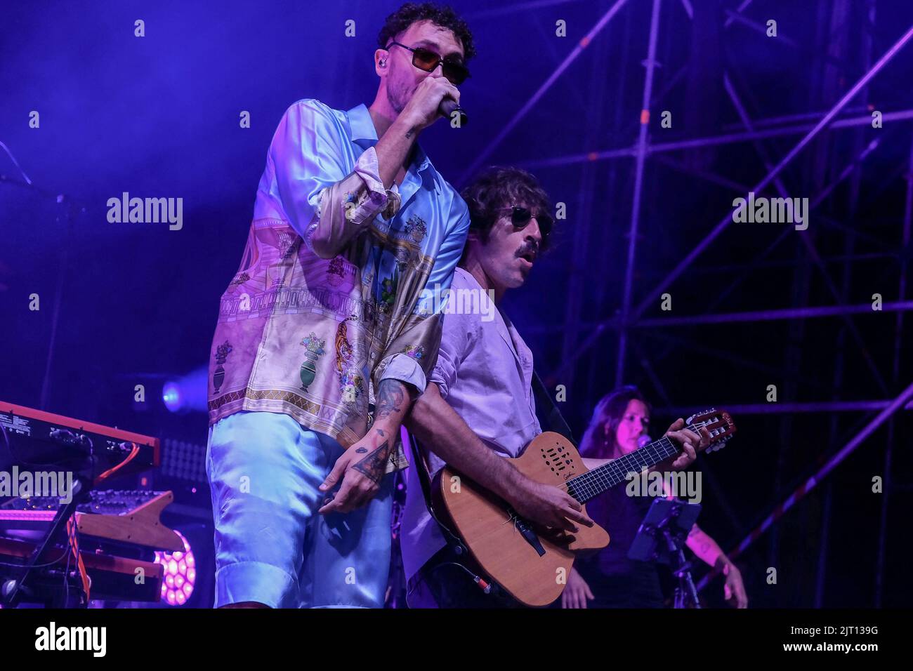 Modena, Italy. 26th Aug, 2022. The italian singer Carl Brave alias as ...