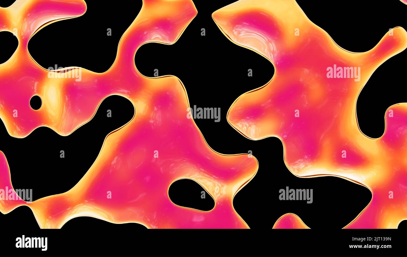 Fluid metallic drops y2k reddish background. Dynamic iridescent ...