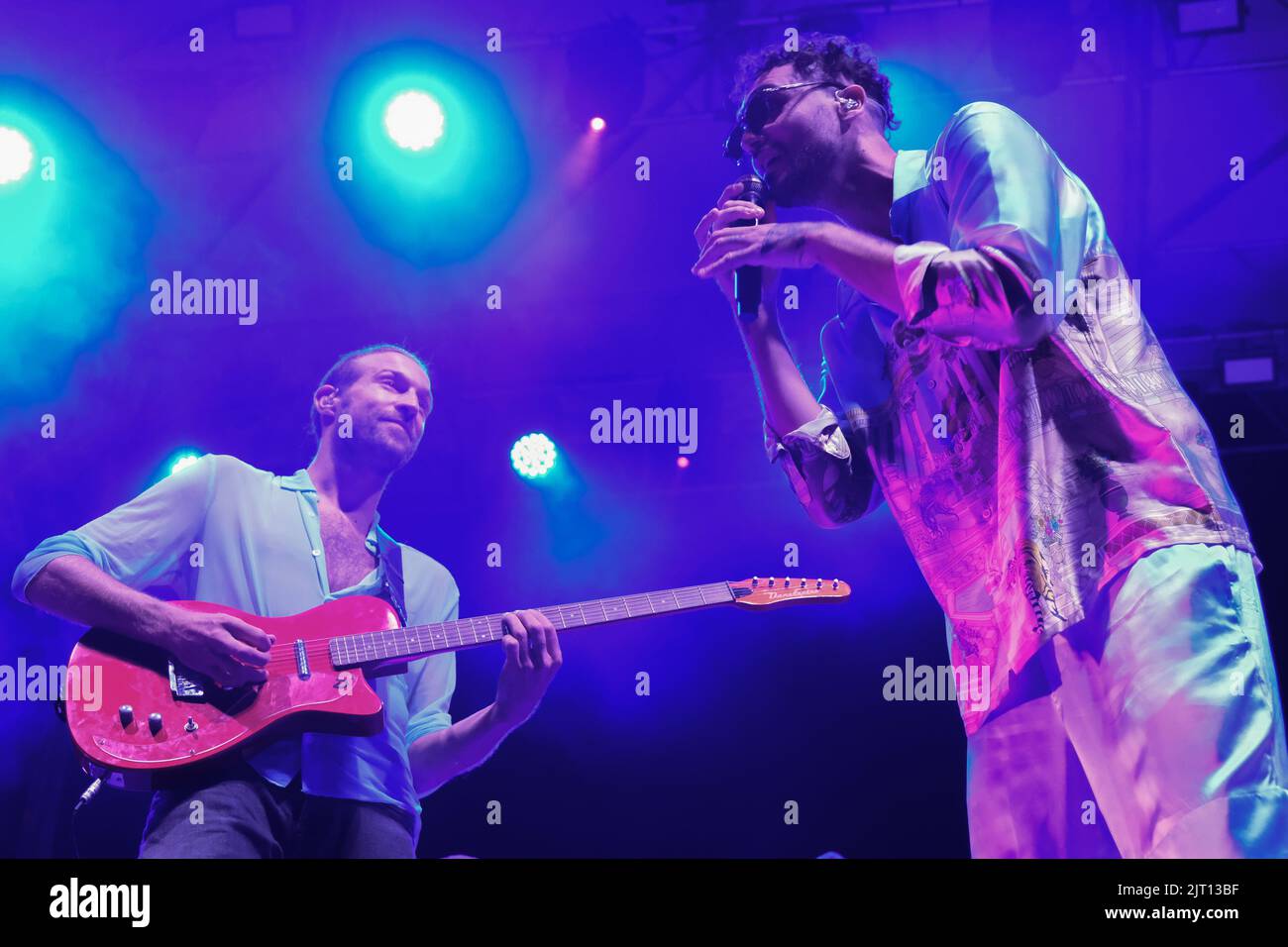 Modena, Italy. 26th Aug, 2022. The italian singer Carl Brave alias as ...