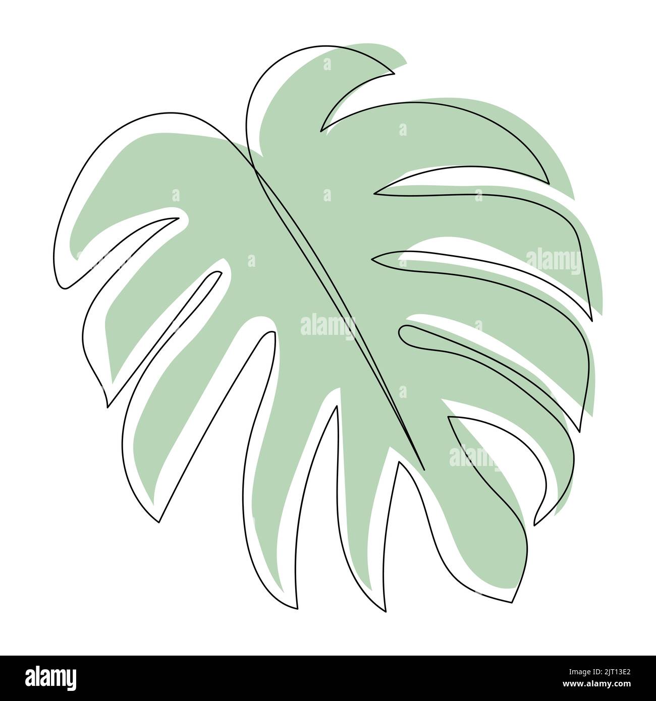 Plant leaves line art. Contour drawing. Minimalism art Stock Vector ...
