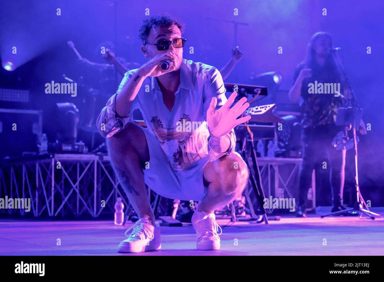 Modena, Italy. 26th Aug, 2022. The italian singer Carl Brave alias as ...