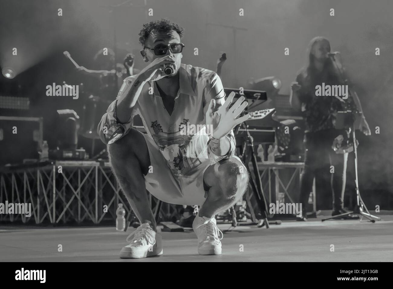 Modena, Italy. 26th Aug, 2022. The italian singer Carl Brave alias as ...