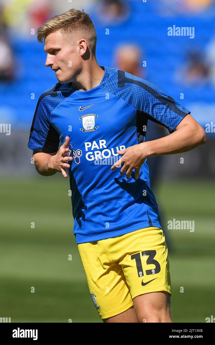 Ali McCann (13) of Preston North End during the pre-game warmup Stock ...