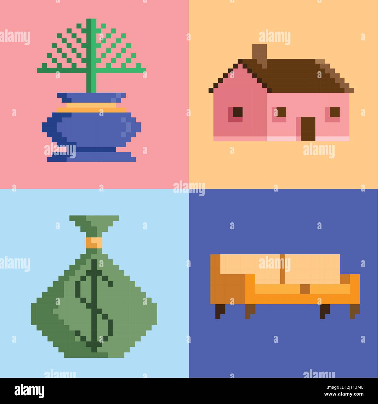 four pixel art set icons Stock Vector Image & Art - Alamy