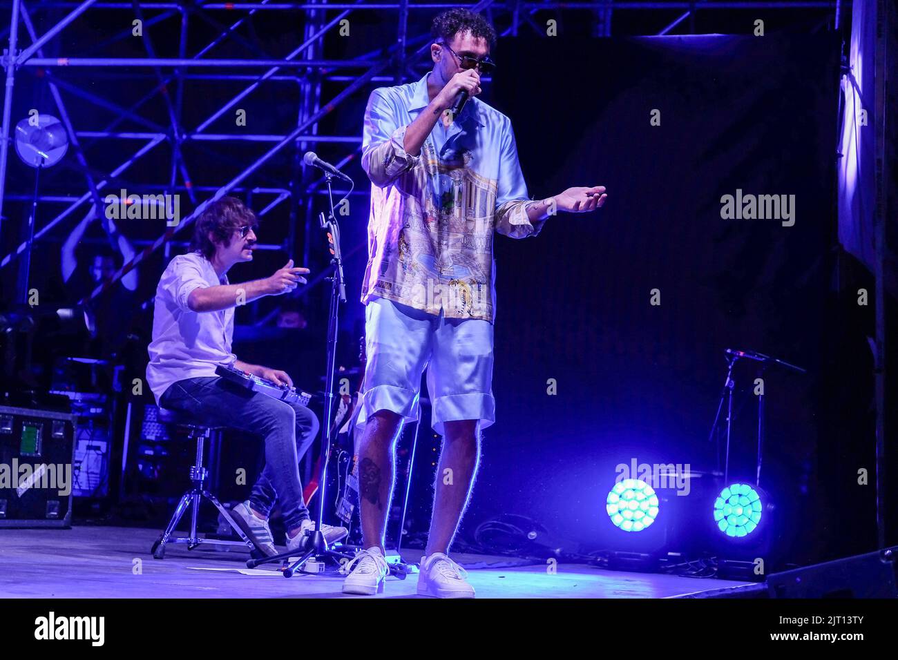 Modena, Italy. 26th Aug, 2022. The italian singer Carl Brave alias as ...