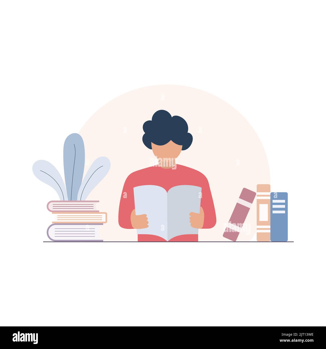 Man reading a book. Vector and Illustration Stock Vector Image & Art - Alamy