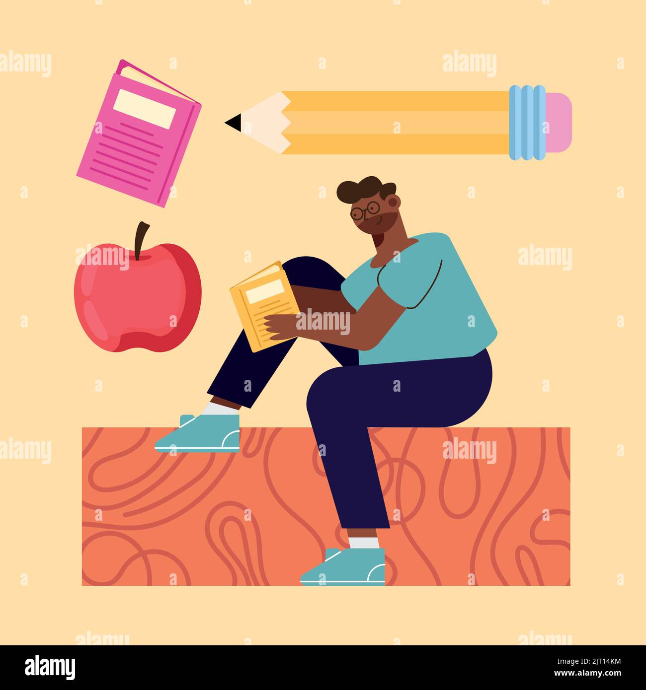 Young man reading profile Stock Vector Images - Alamy