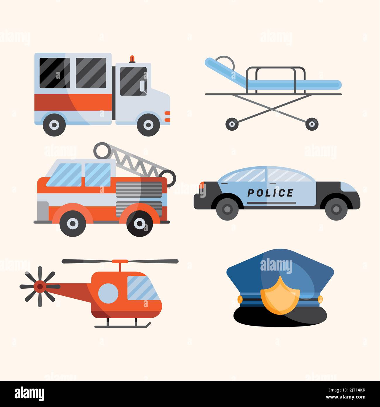 six emergency service set icons Stock Vector Image & Art - Alamy