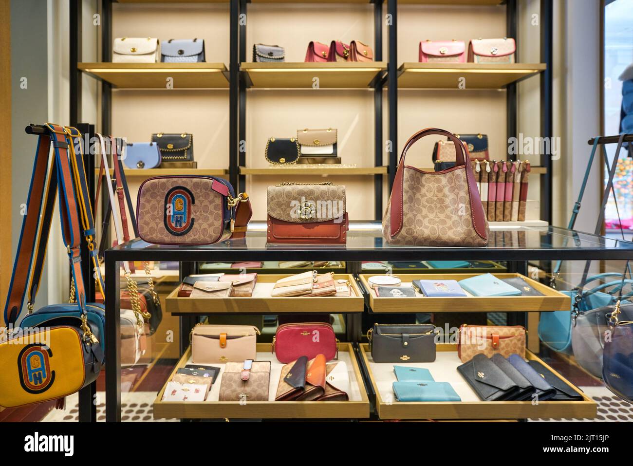 KUALA LUMPUR, MALAYSIA - CIRCA JANUARY, 2020: interior shot of Coach ...