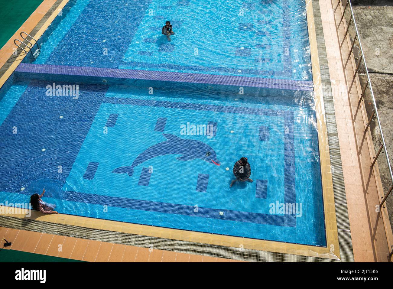 View of the Hotel Jol Torongo swimming pool near Cox's Bazar sea beach ...