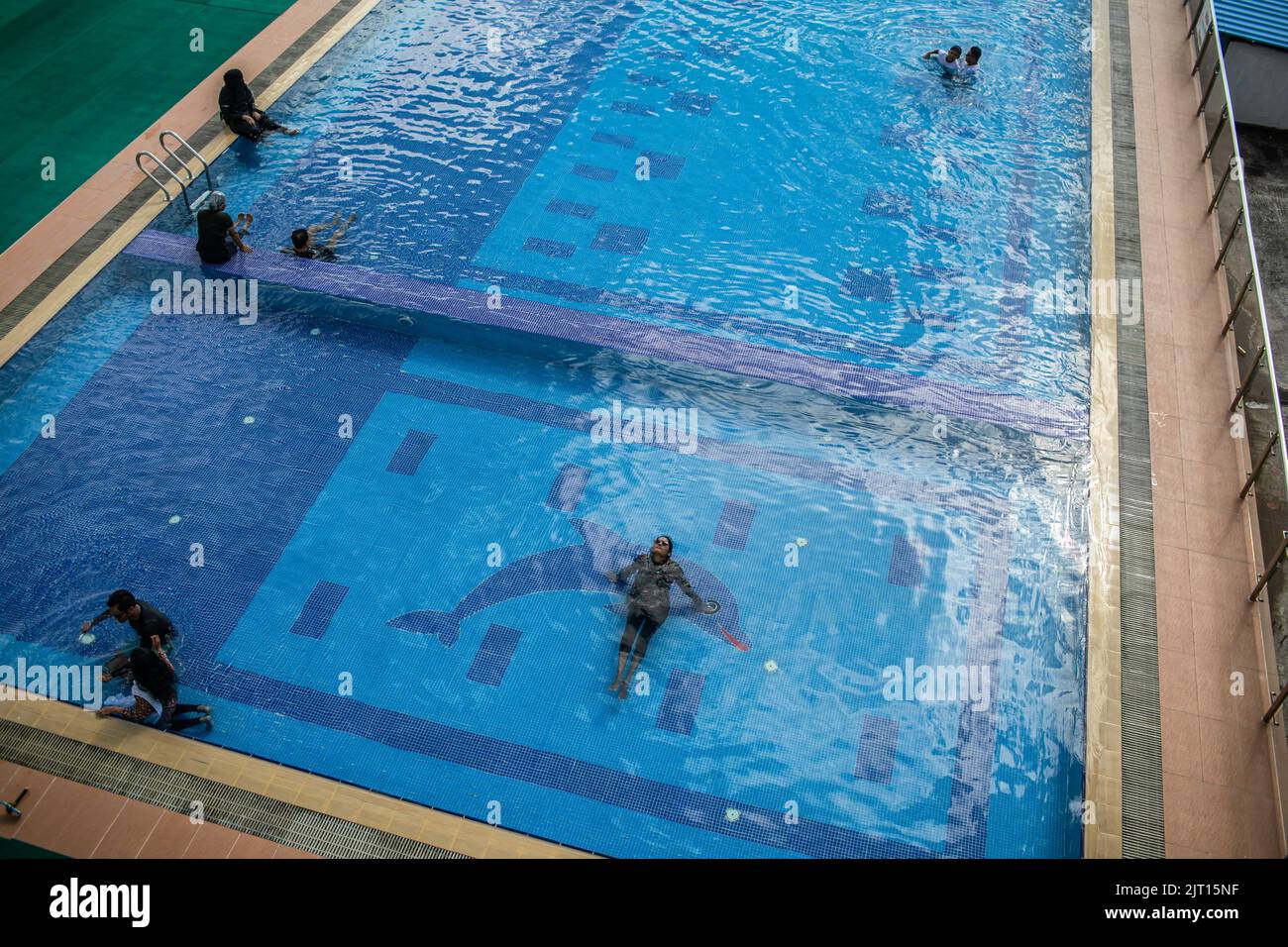 View of the Hotel Jol Torongo swimming pool near Cox's Bazar sea beach ...