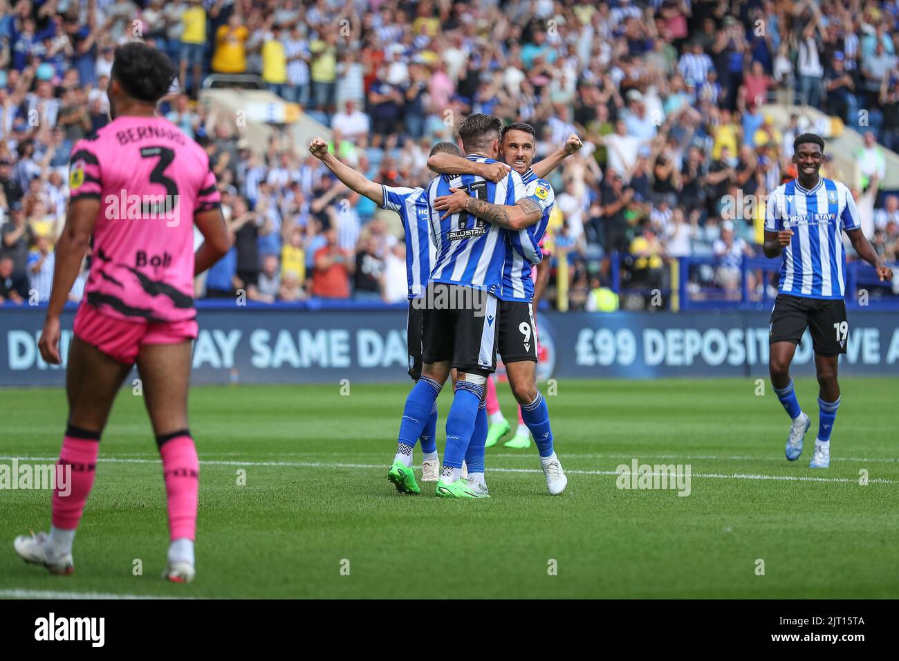 Josh Windass #11 of Sheffield Wednesday celebrates his goal to make it ...