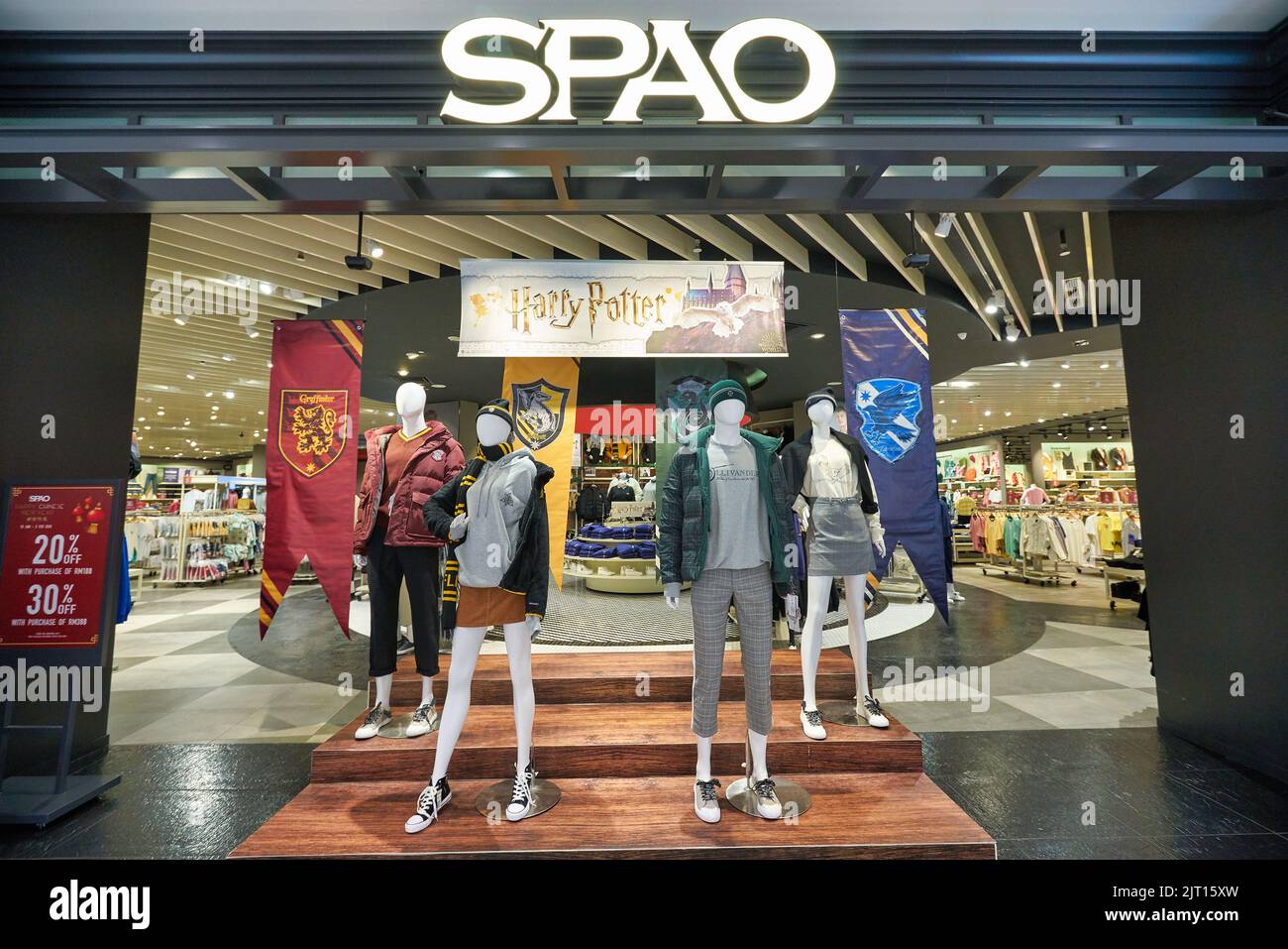 KUALA LUMPUR, MALAYSIA - CIRCA JANUARY, 2020: mannequins dressed in various clothes at SPAO ...