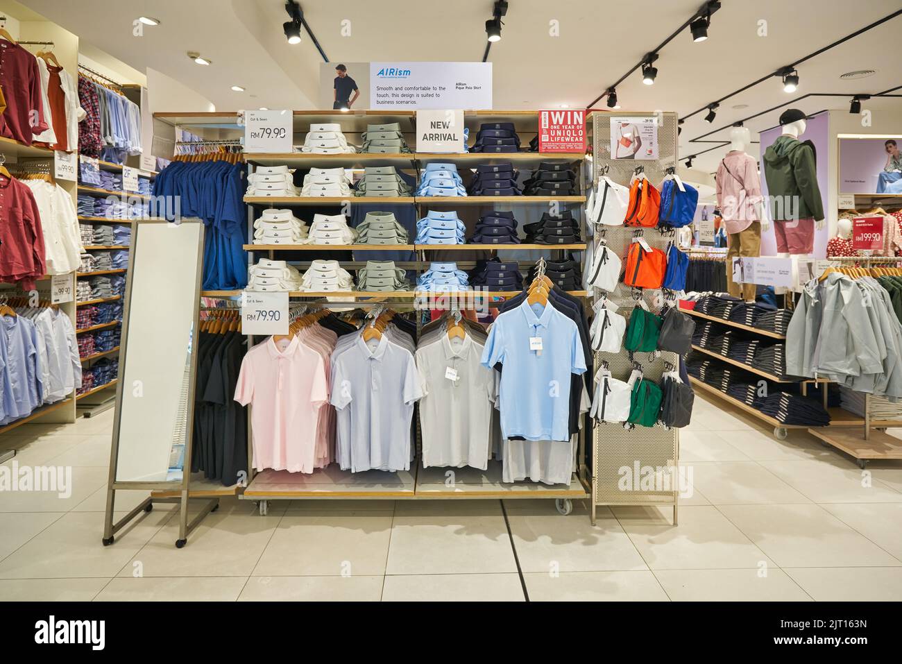 KUALA LUMPUR, MALAYSIA - CIRCA JANUARY, 2020: interior shot of Uniqlo ...