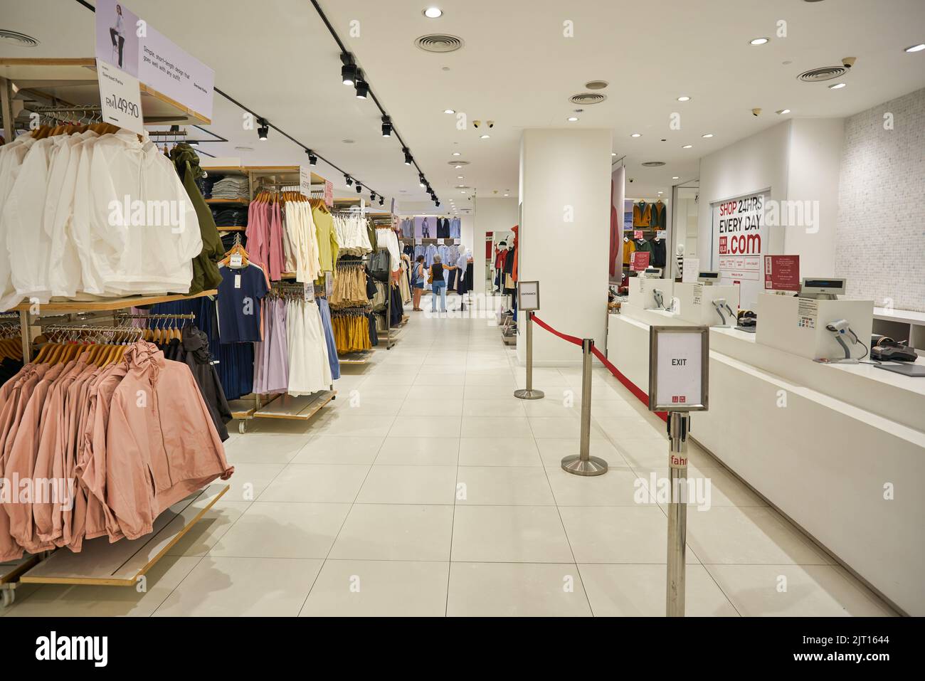 KUALA LUMPUR, MALAYSIA - CIRCA JANUARY, 2020: interior shot of Uniqlo ...