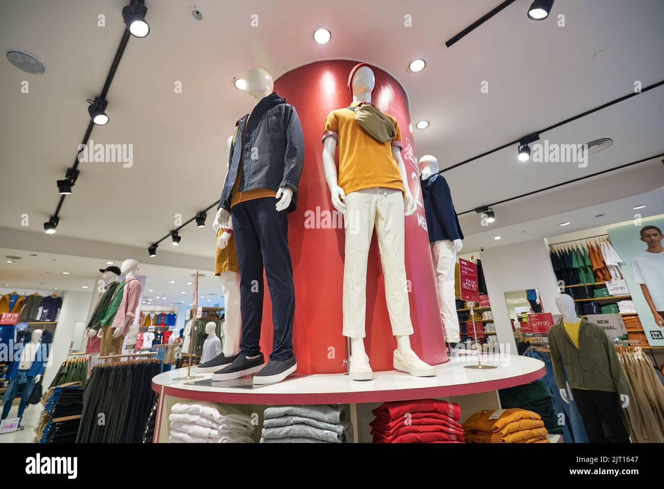 KUALA LUMPUR, MALAYSIA - CIRCA JANUARY, 2020: interior shot of Uniqlo ...