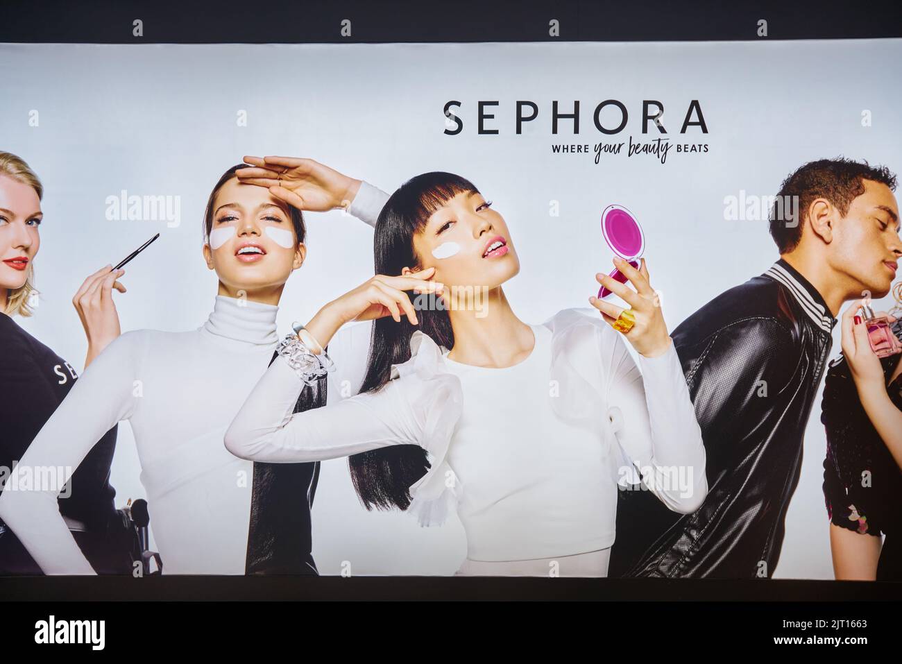 KUALA LUMPUR, MALAYSIA - JANUARY 18, 2020: Sephora ad as seen in ...