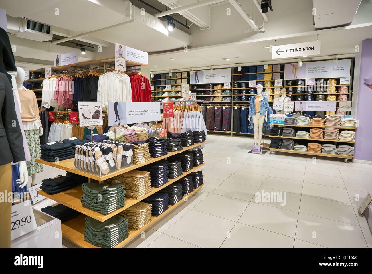 KUALA LUMPUR, MALAYSIA - CIRCA JANUARY, 2020: interior shot of Uniqlo ...
