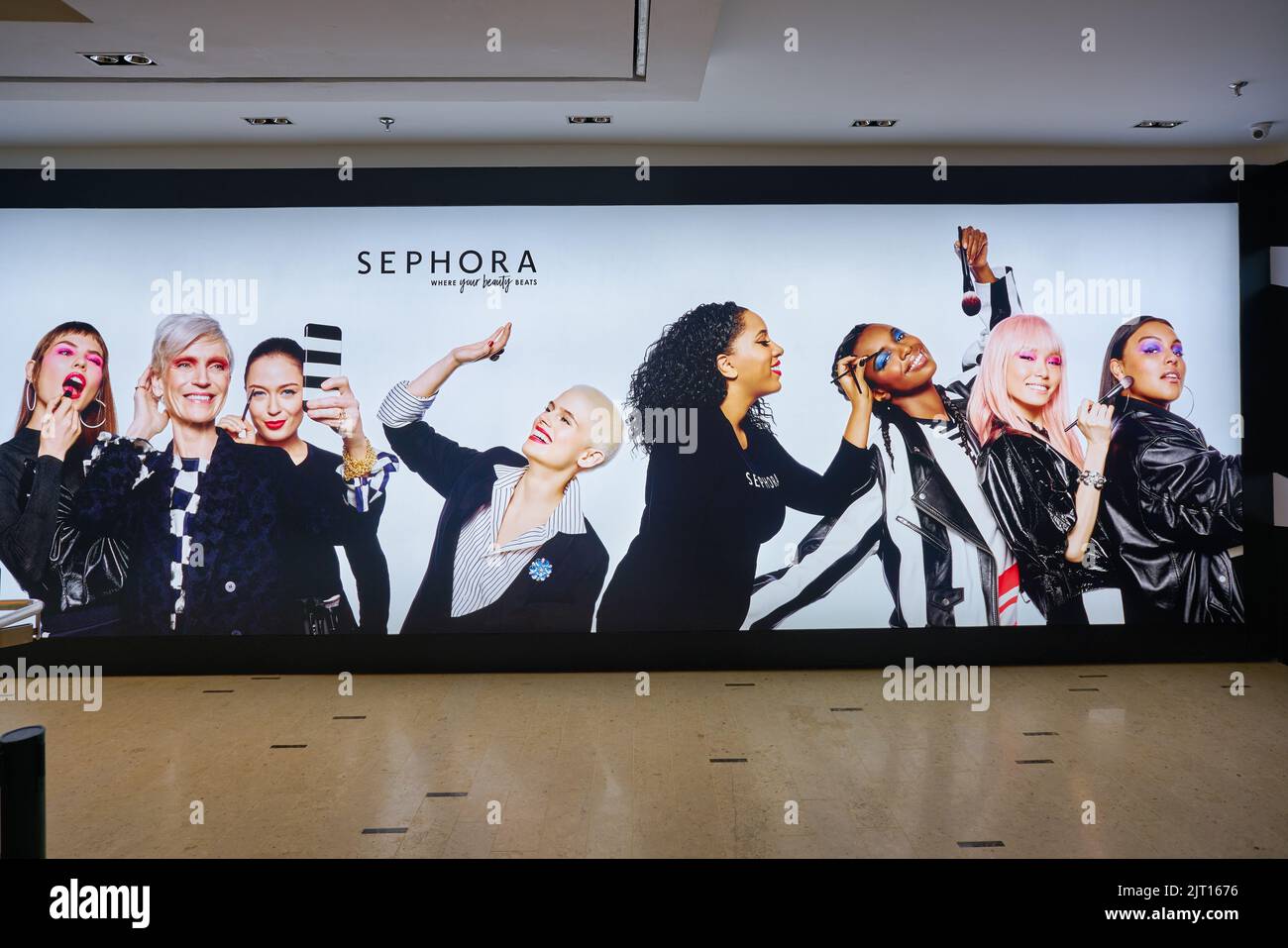 KUALA LUMPUR, MALAYSIA - JANUARY 18, 2020: Sephora ad as seen in ...