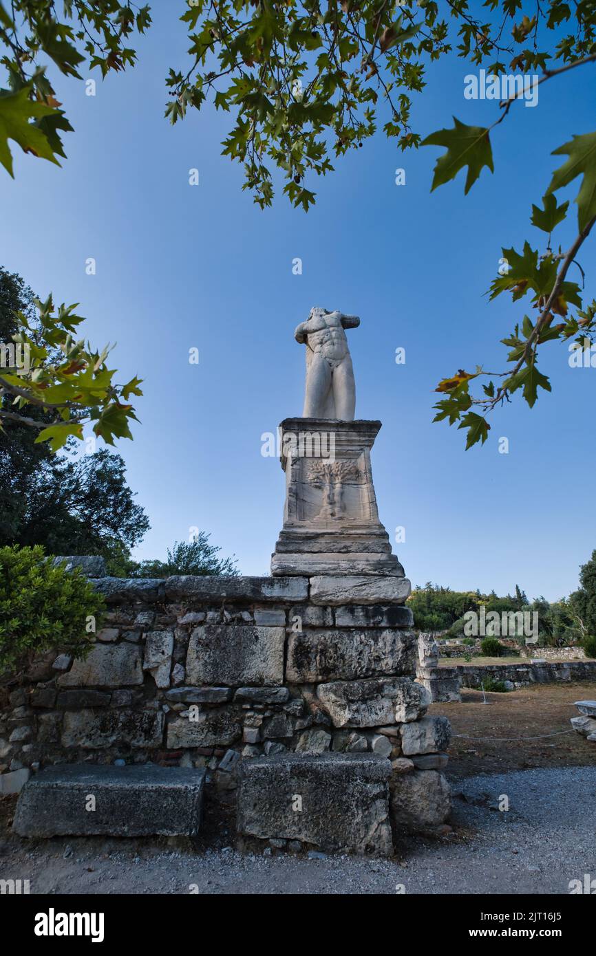 View of the ruins of the Agrippa's Odeon inside the ancient Agorà in ...