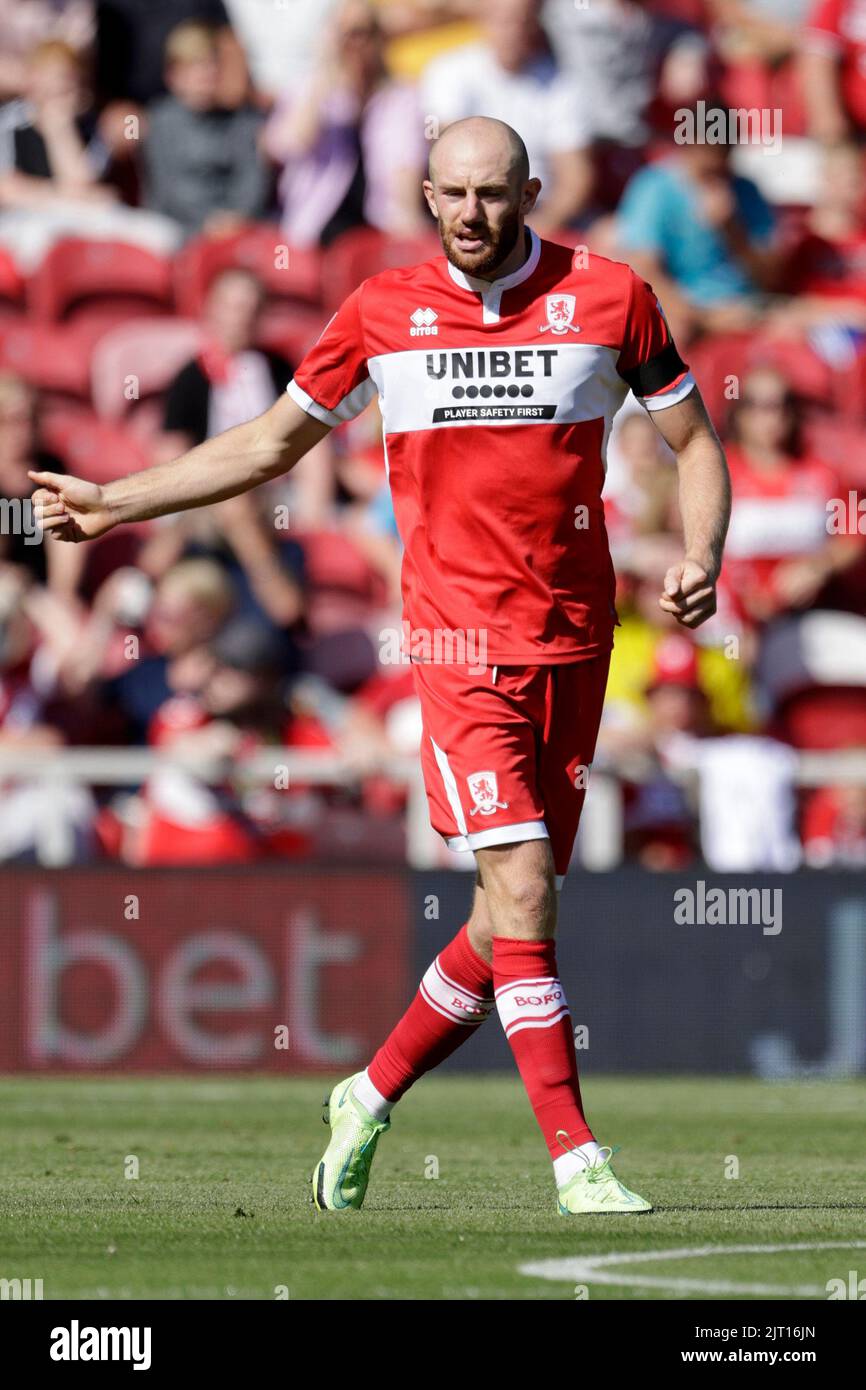 Middlesbrough's Matthew Clarke in action during the Sky Bet ...