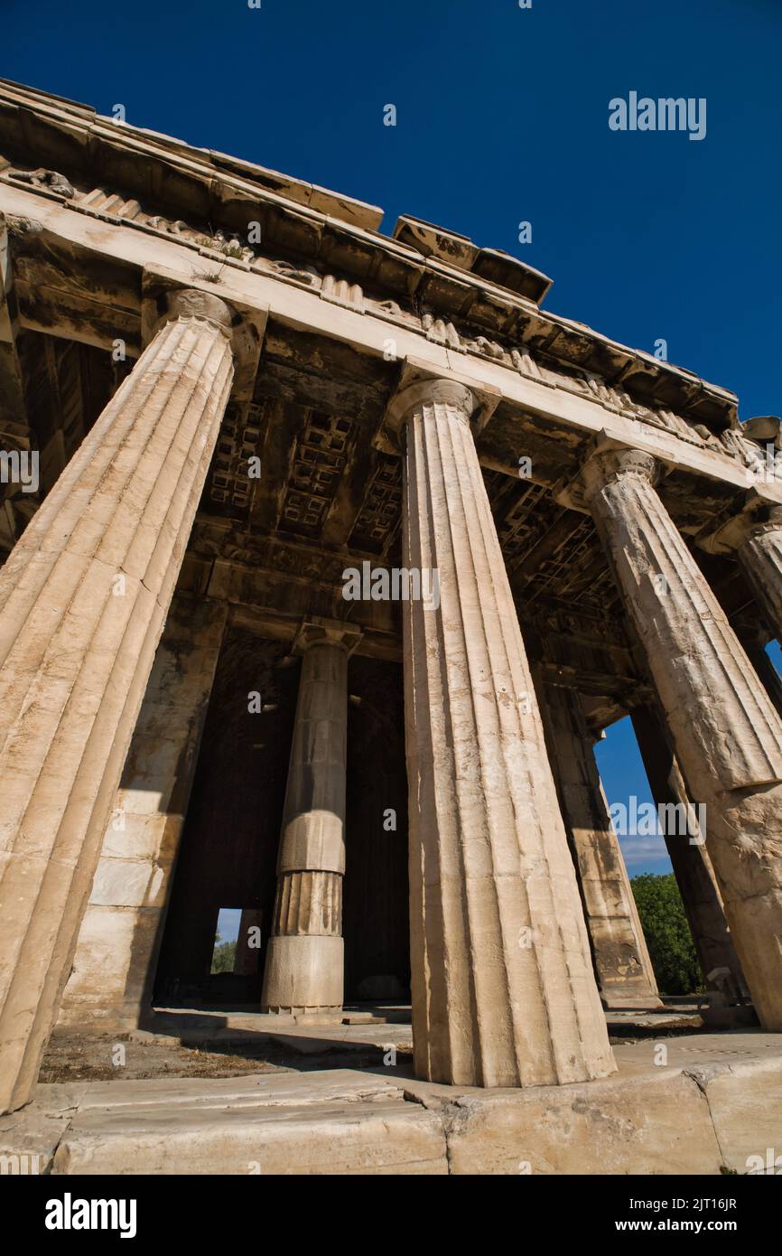 Detail vew of the Temple of Hephaestus in Athens Stock Photo - Alamy