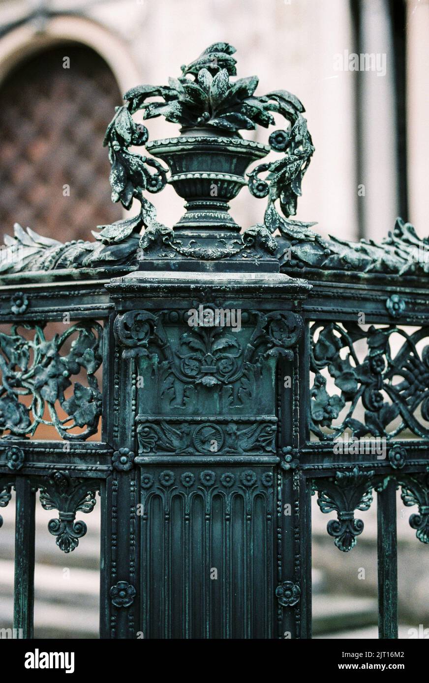 Decorative vase on an old stone fence. Bergamo, Italy Stock Photo - Alamy