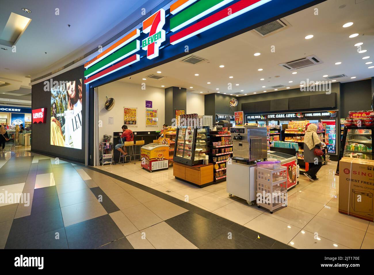KUALA LUMPUR, MALAYSIA - CIRCA JANUARY, 2020: 7-Eleven store at a shopping mall in Kuala Lumpur ...