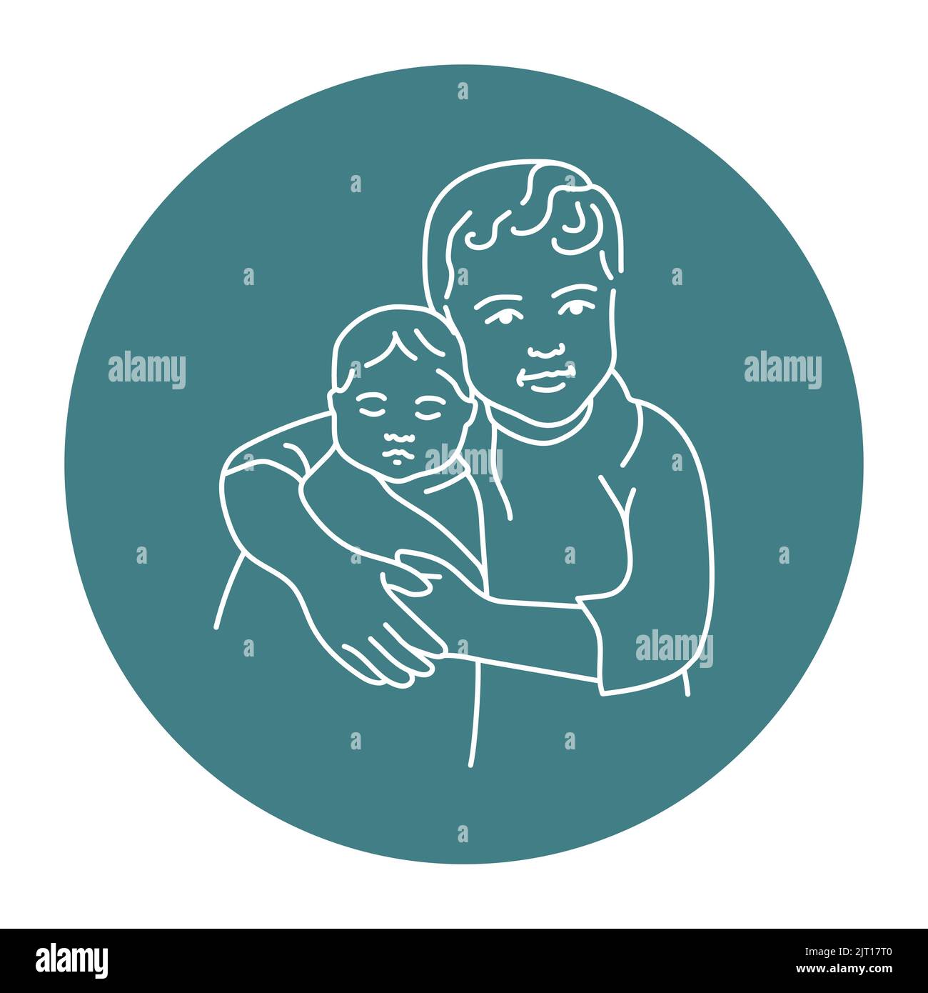 Sister and brother color line illustration Stock Vector Image & Art - Alamy