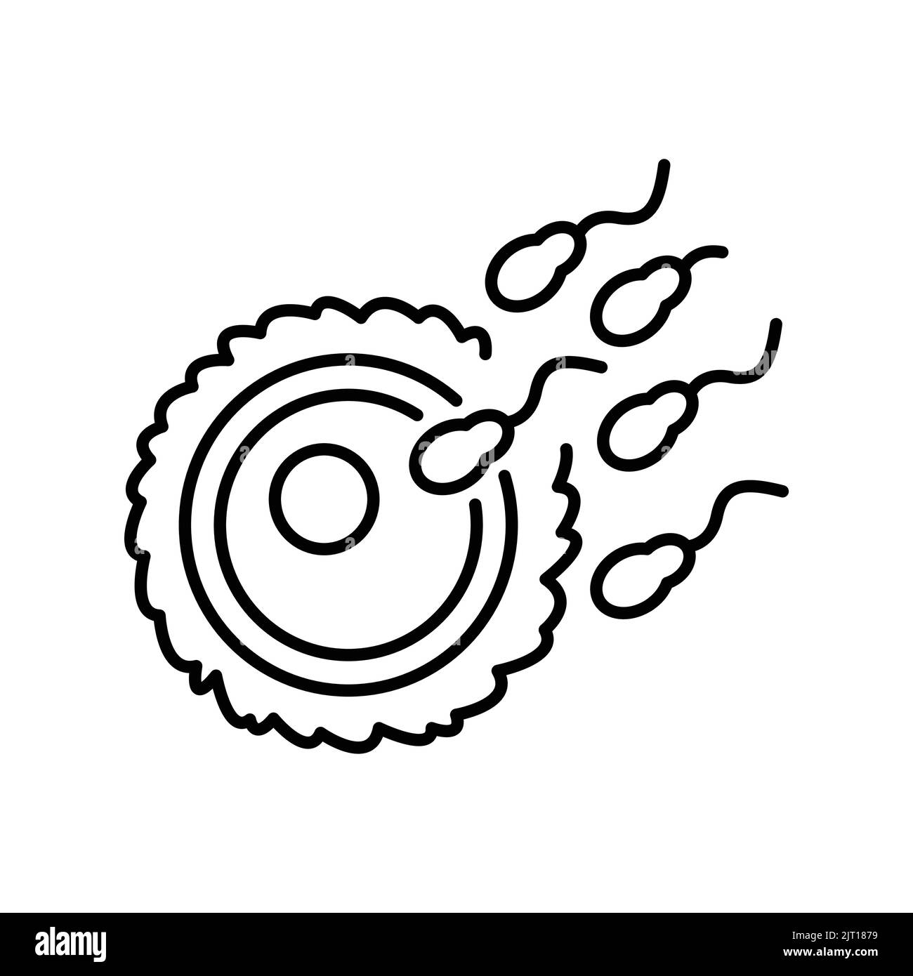 Ovum fertilization olor line icon. Conceiving. Pictogram for web page ...