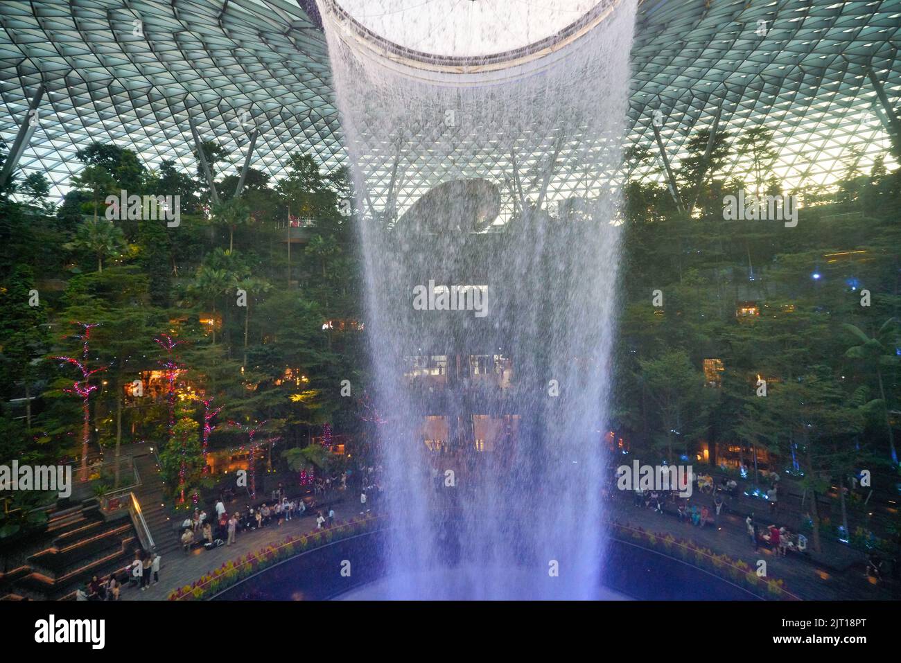 SINGAPORE - CIRCA JANUARY, 2020: view of the Rain Vortex, the world's ...