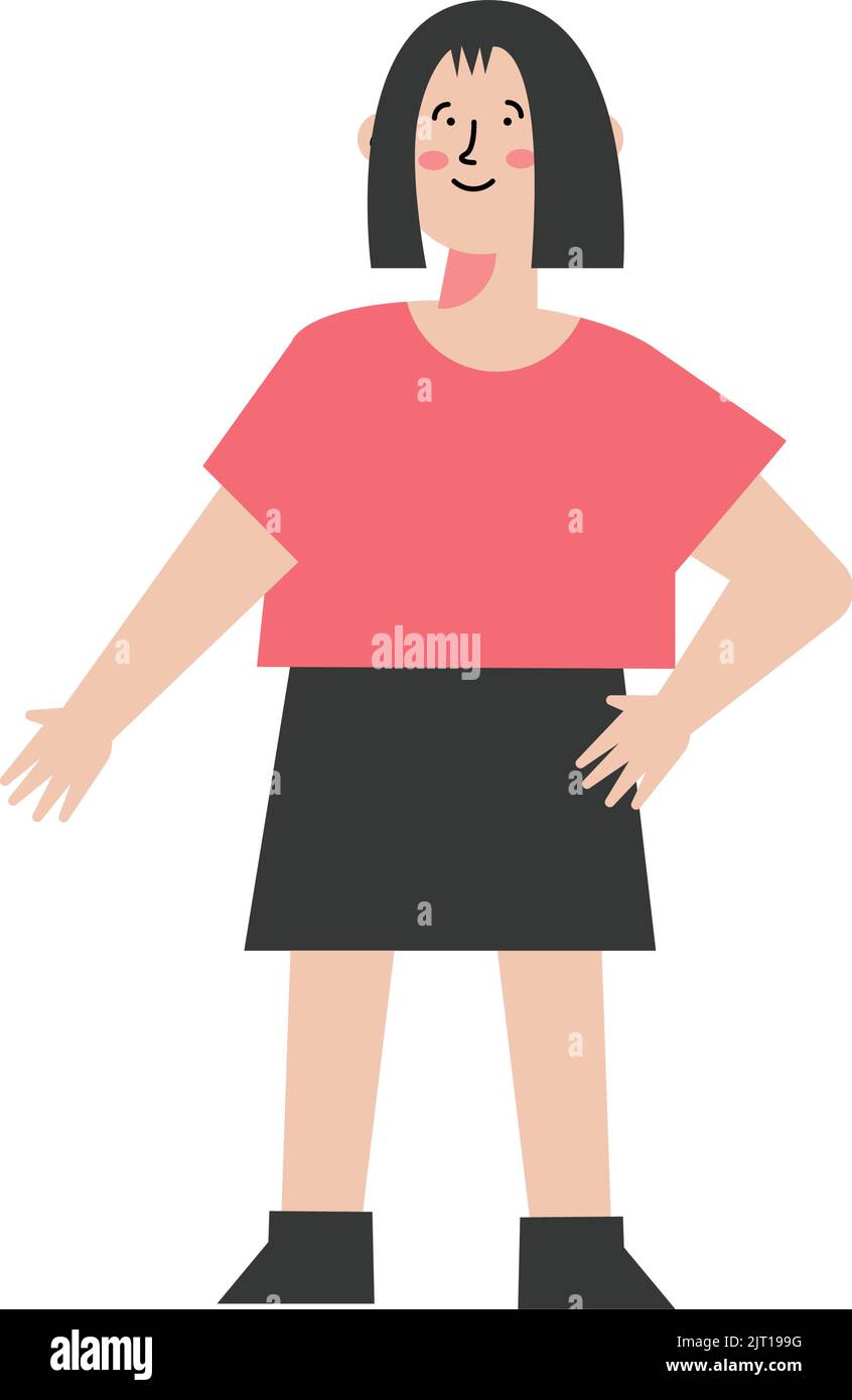 korean little girl standing character Stock Vector Image & Art - Alamy