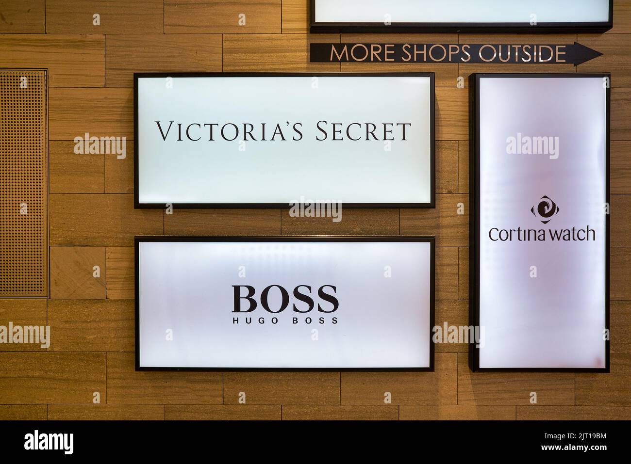 SINGAPORE - CIRCA JANUARY, 2020: close up shot of various brand names ...