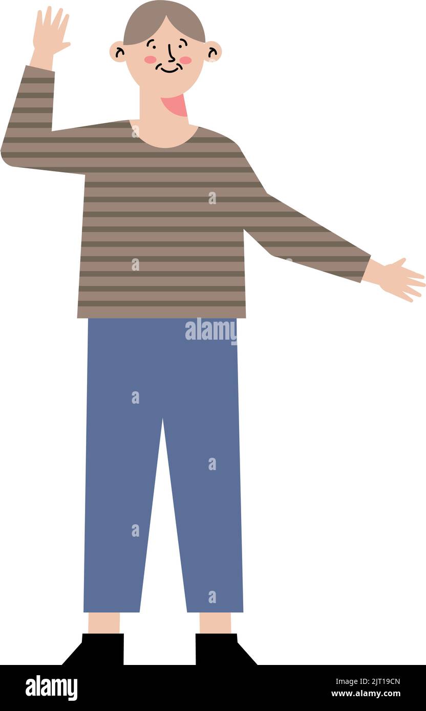 korean man saludating standing character Stock Vector Image & Art - Alamy