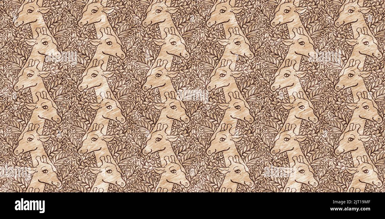 Cute safari wild giraffe animal border for babies room decor. Seamless ...