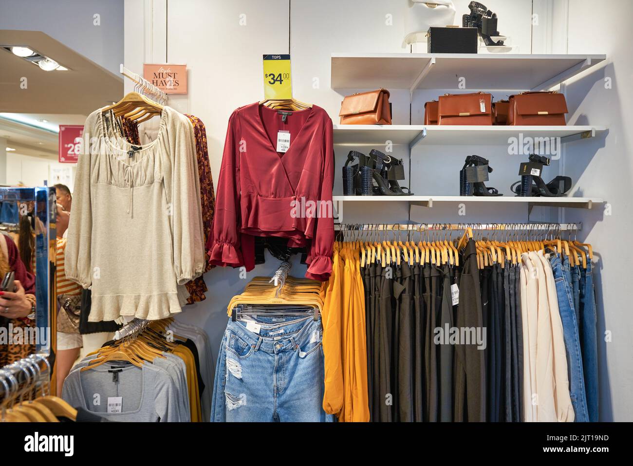 SINGAPORE - CIRCA JANUARY, 2020: interior shot of Forever 21 store ...