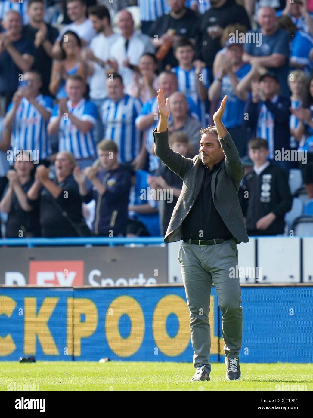Fromer Manager David Wagner is introduced to the crowd during the half ...